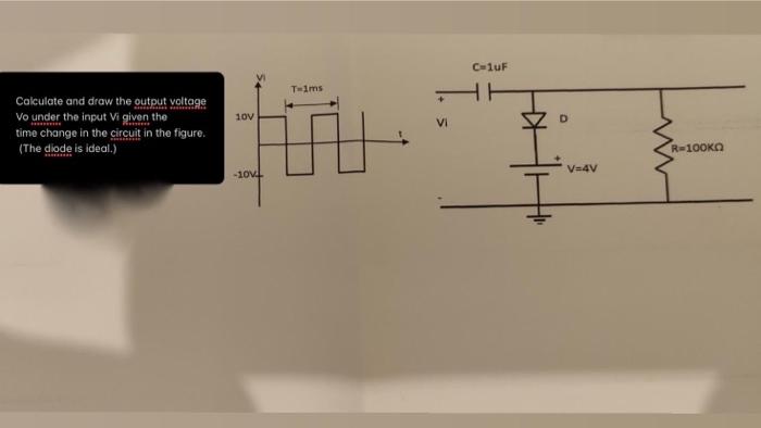 Solved Calculate and draw the output voltage Vo under the | Chegg.com