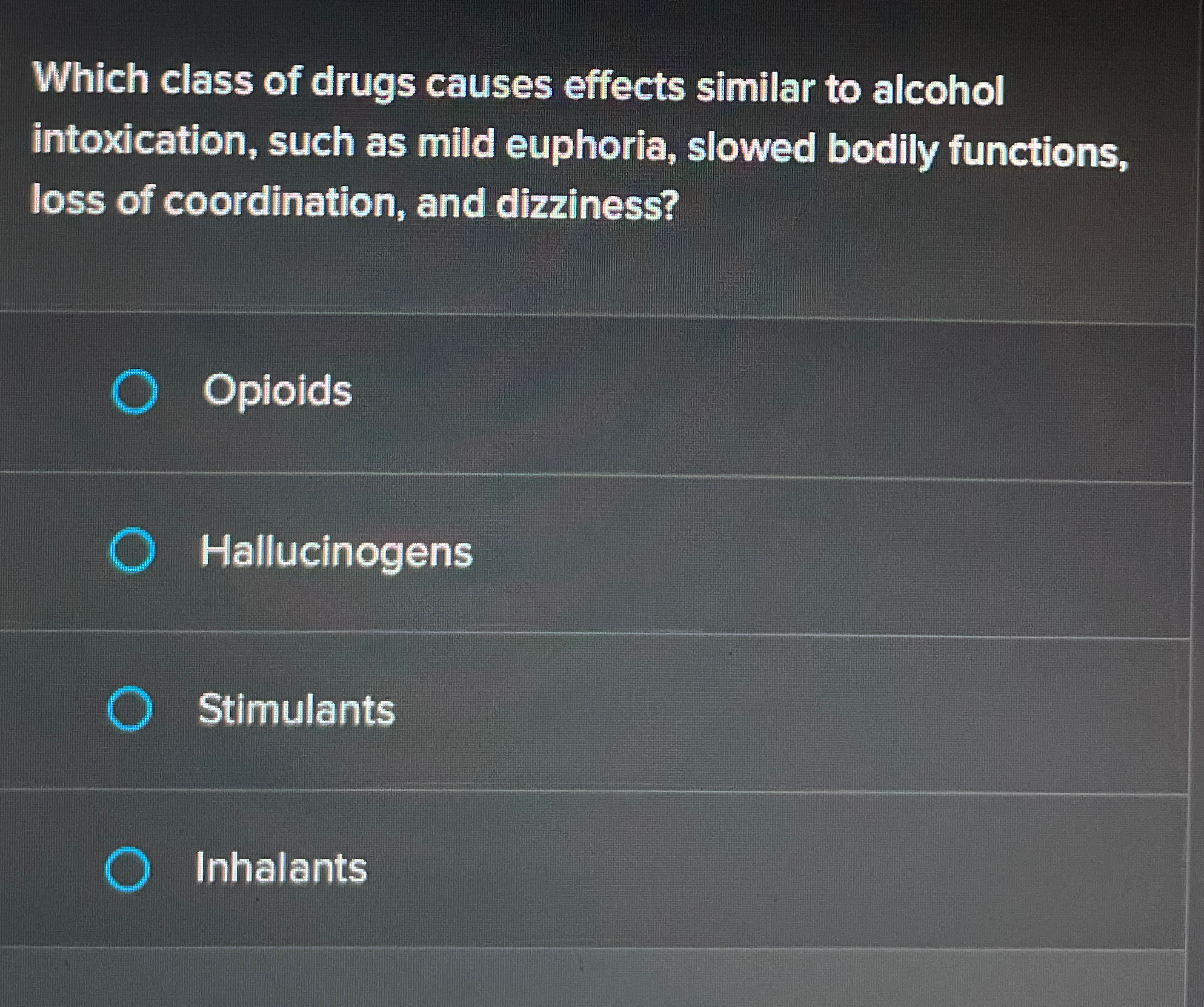 Solved Which class of drugs causes effects similar to | Chegg.com
