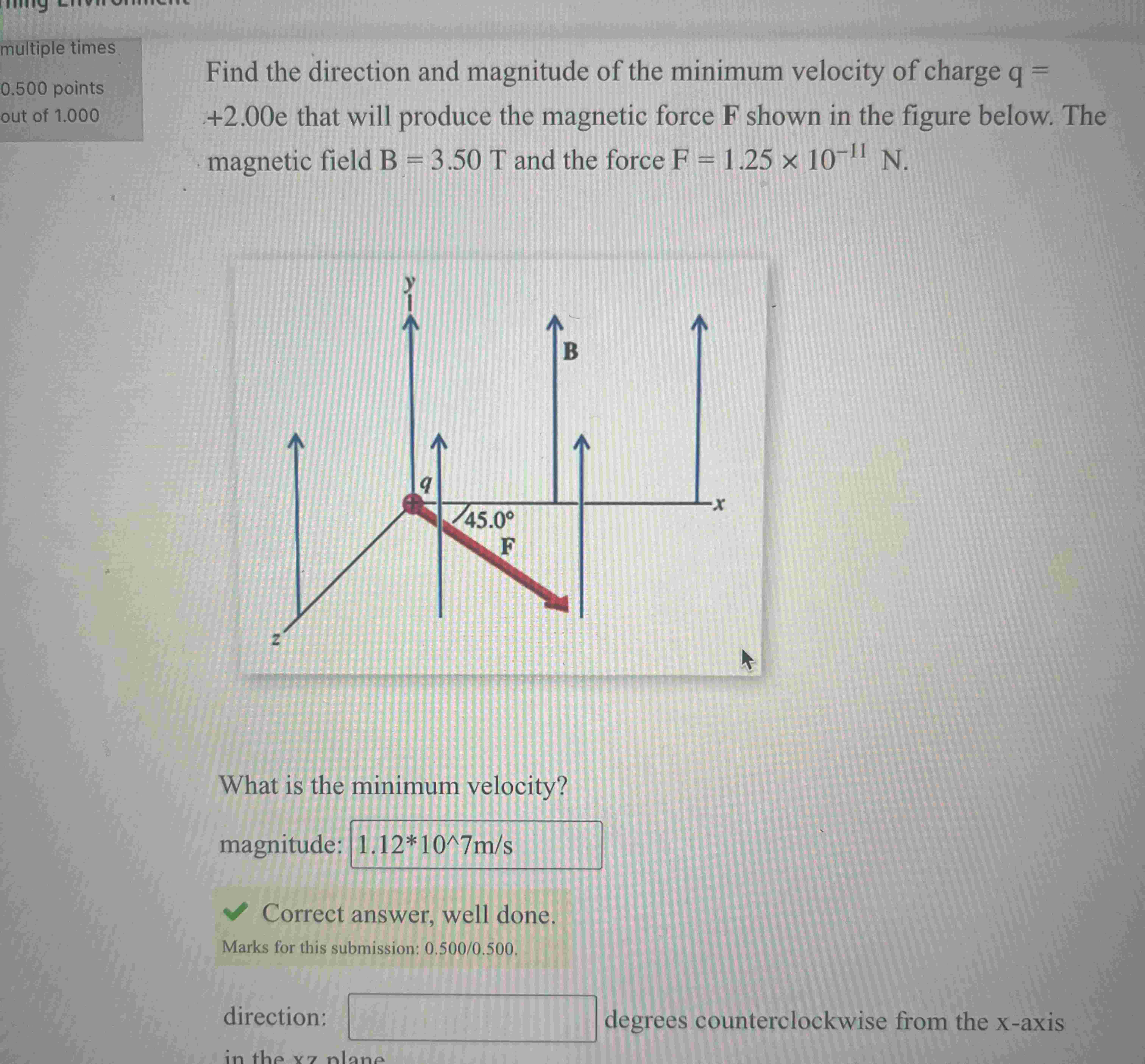 Solved Find the direction and magnitude of ﻿the minimum | Chegg.com