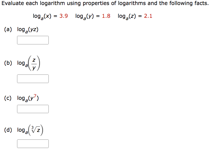 Solved Evaluate each logarithm using properties of | Chegg.com