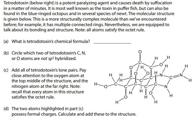 Solved Tetrodotoxin (below right) is a potent paralyzing | Chegg.com