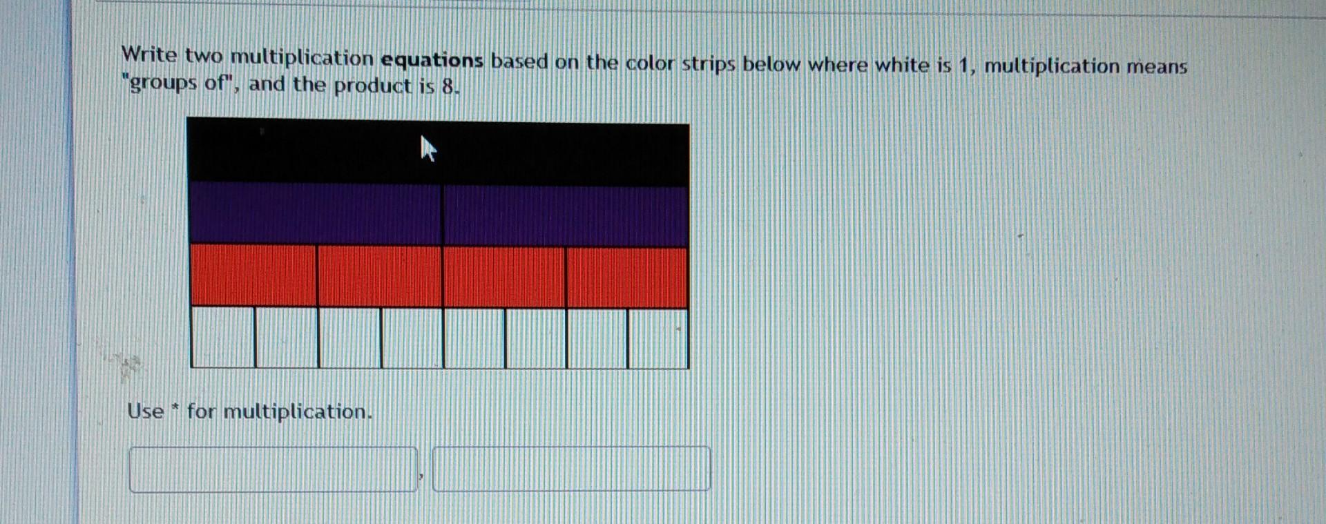 Write two multiplication equations based on the color | Chegg.com