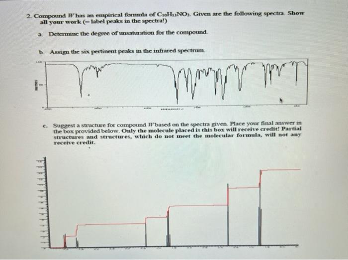 Solved 2. Compound Whas an empirical forum.la of CHNO2. | Chegg.com
