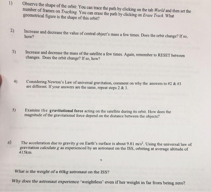 Solved Observe the shape of the orbit: You can trace the | Chegg.com