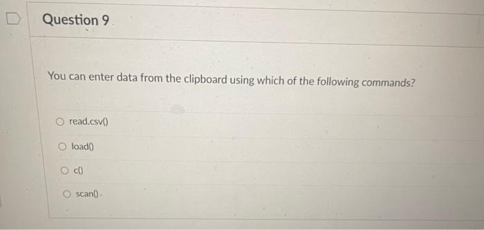 Solved To load a command package and make its commands ready | Chegg.com