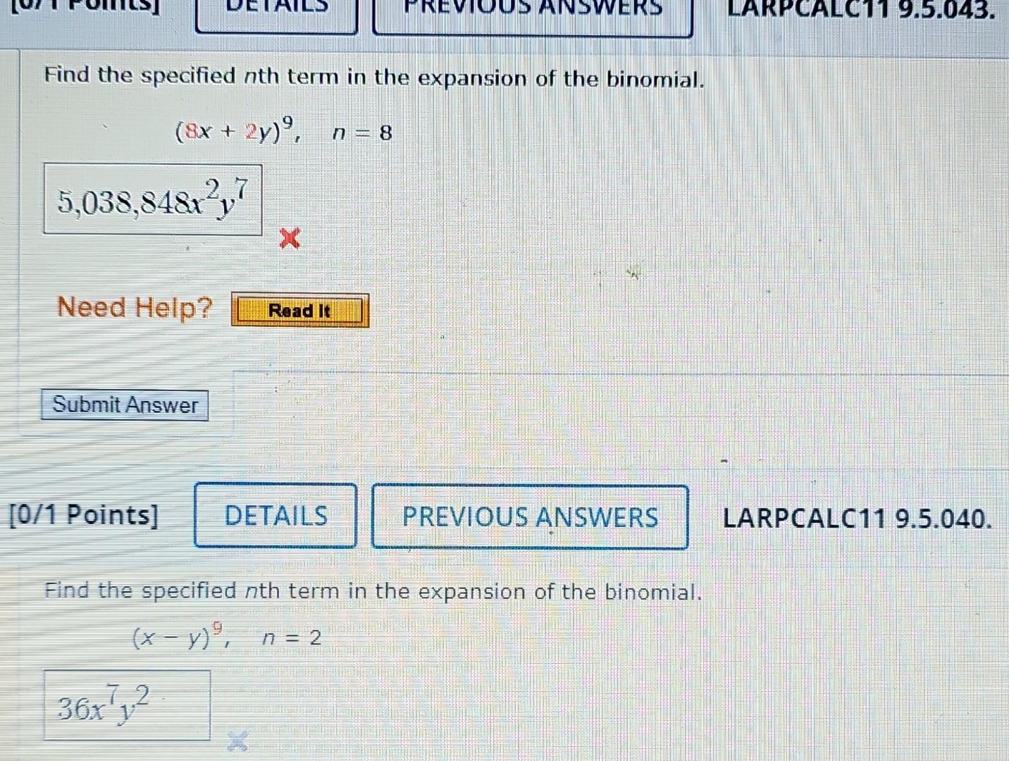 Solved Find the specified nth term in the expansion of the | Chegg.com