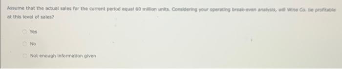 6. Operating break-even graph analysis When does a | Chegg.com
