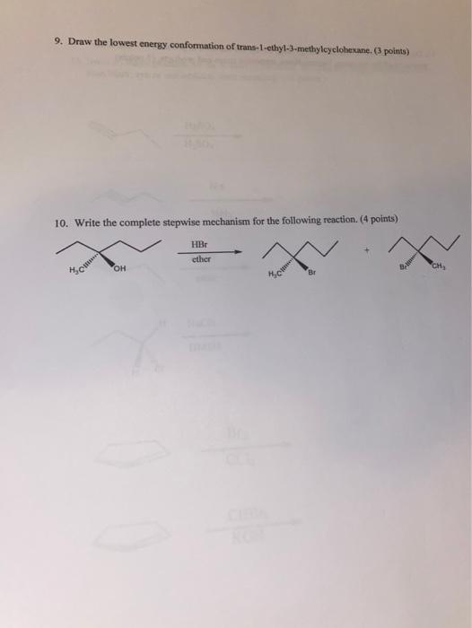 Solved 9. Draw the lowest energy conformation of | Chegg.com