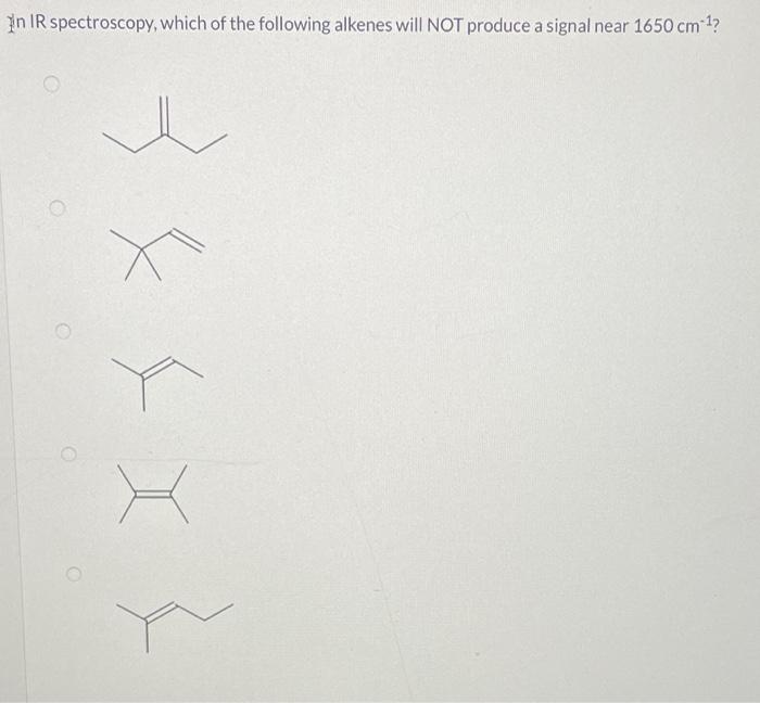 Solved In IR spectroscopy, which of the following alkenes | Chegg.com
