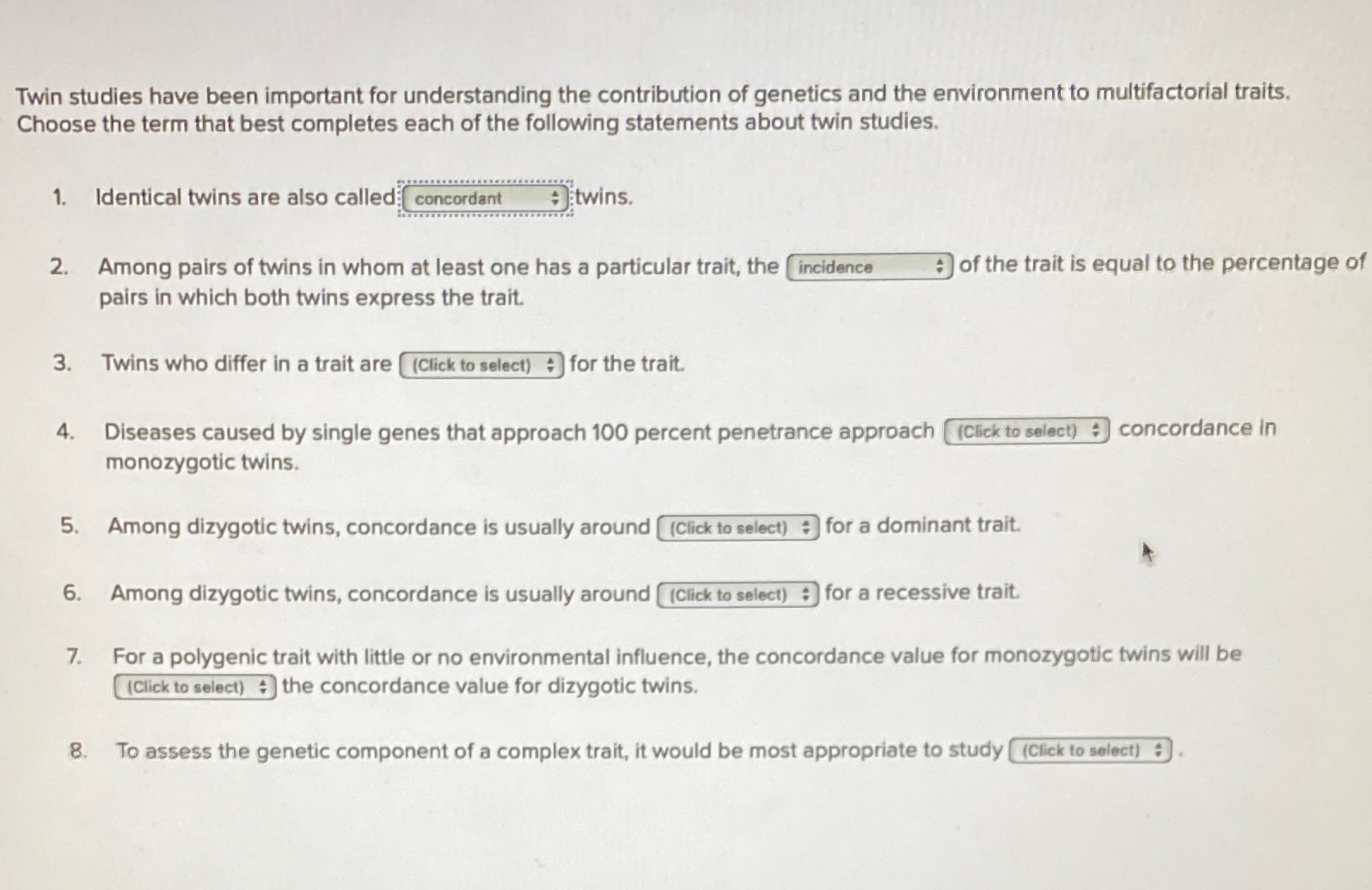 Solved Twin studies have been important for understanding | Chegg.com
