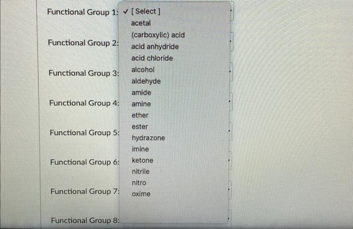 Solved URGENT!! PLEASE HELP IDENTIFY THE FUNCTIONAL GROUPS | Chegg.com