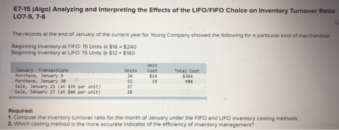 Solved E7-15 (Algo) Analyzing and Interpreting the Effects | Chegg.com