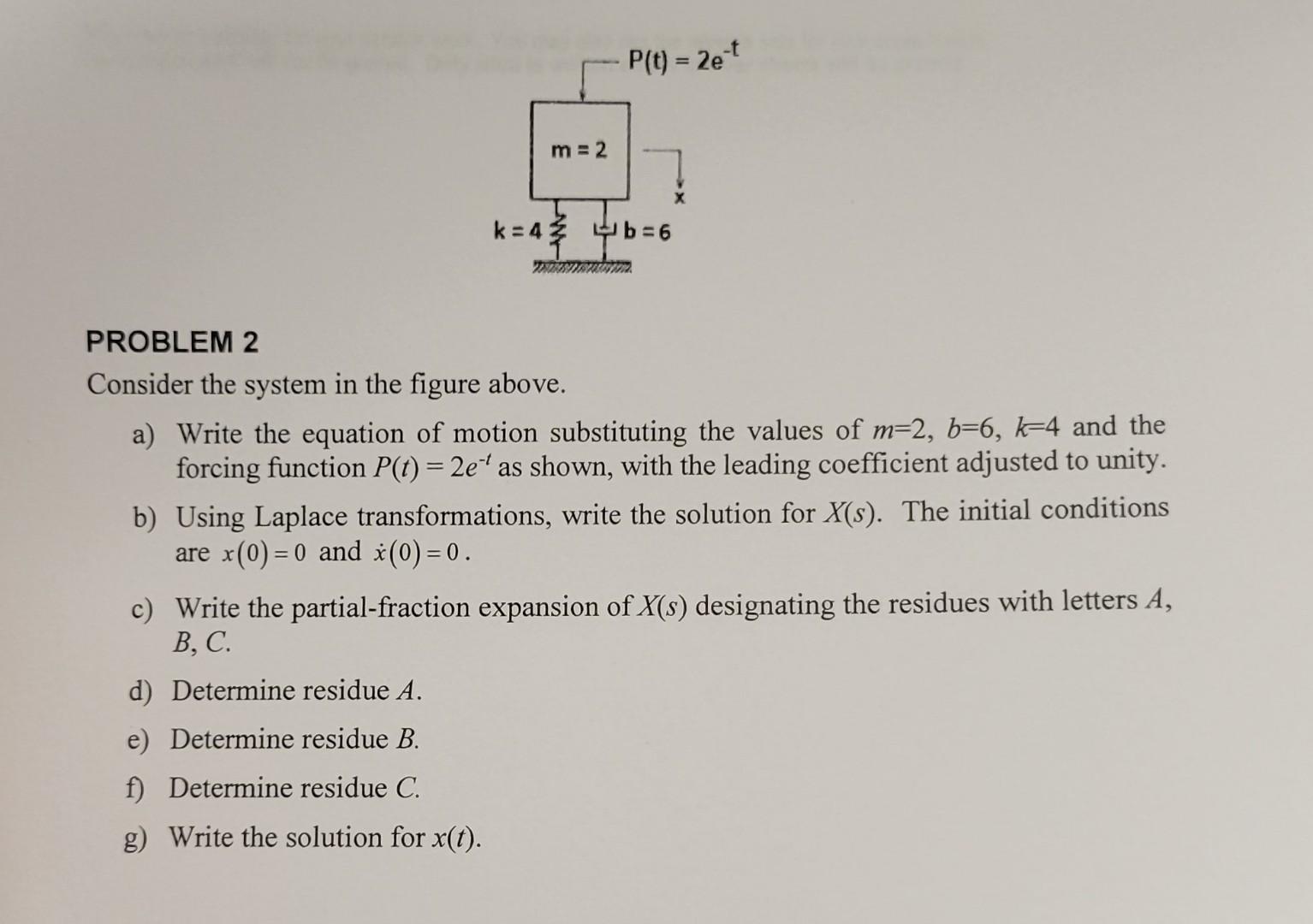 Solved PROBLEM 2 Consider the system in the figure above. a) | Chegg.com