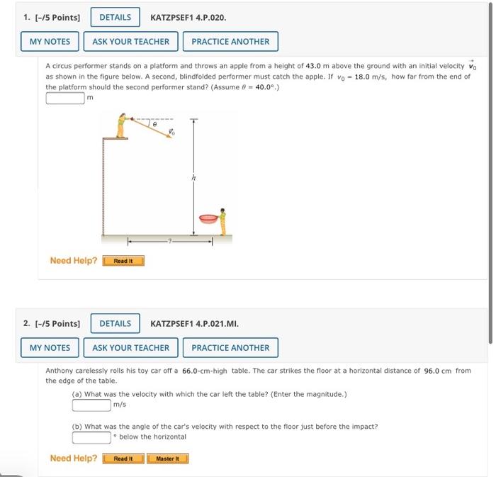 Solved 1. [-15 Points) DETAILS KATZPSEF1 4.P.020. MY NOTES | Chegg.com Solved 1. [-15 Points) DETAILS KATZPSEF1 4.P.020. MY NOTES | Chegg.com