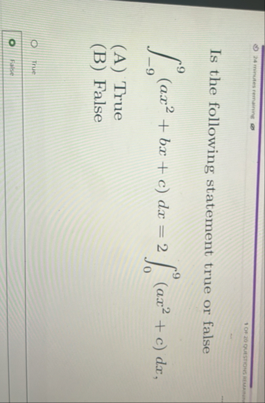 Solved Is the following statement true or | Chegg.com