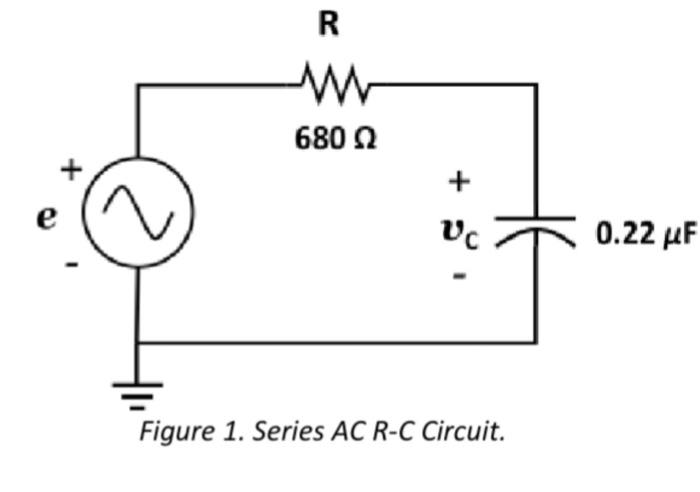 Solved Figure 1. Series AC R-C Circuit.4. Measure the | Chegg.com