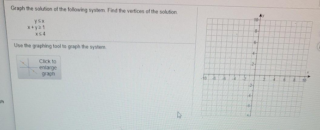 Solved Graph the solution of the following system. Find the | Chegg.com