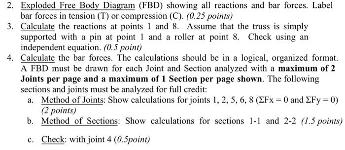 Solved 2. Exploded Free Body Diagram (FBD) showing all | Chegg.com