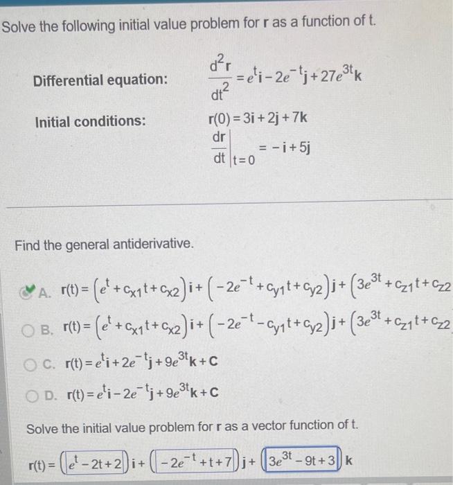 [solved] Solve The Following Initial Value Problem For R A