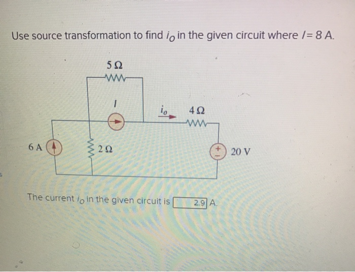 Solved Use source transformation to find io in the given | Chegg.com