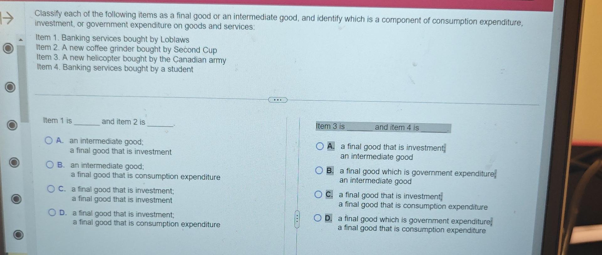 Solved Classify each of the following items as a final good | Chegg.com