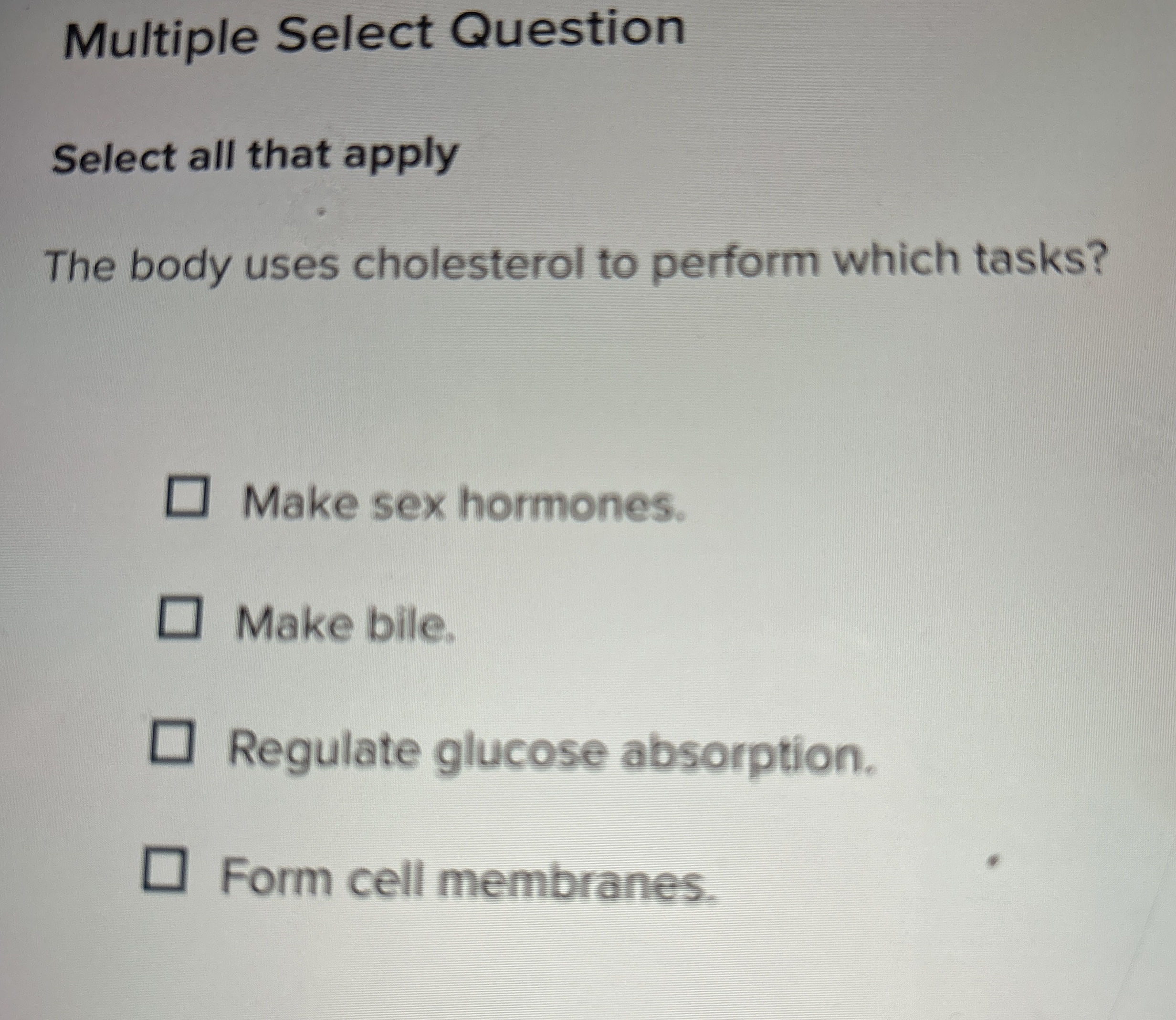 Solved Multiple Select QuestionSelect all that applyThe body | Chegg.com