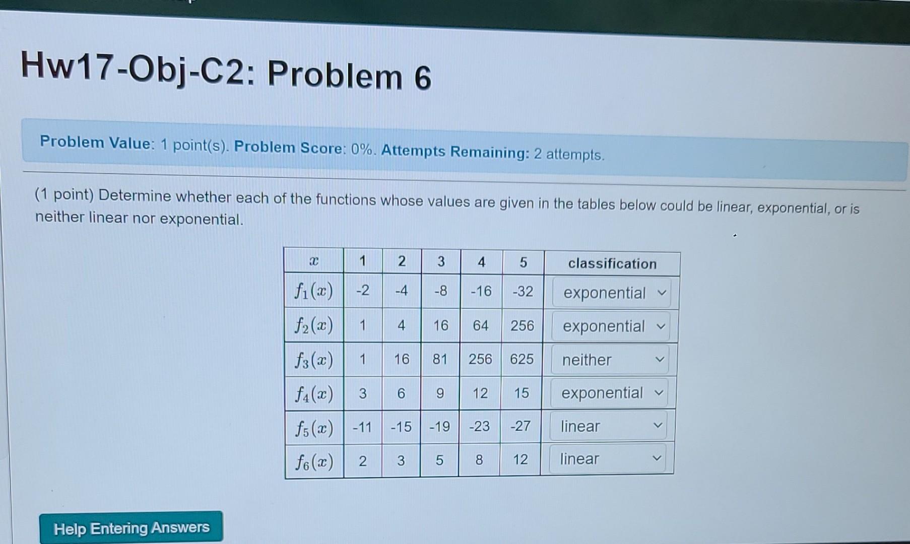 Solved Hw17-Obj-C2: Problem 6 Problem Value: 1 point(s). | Chegg.com