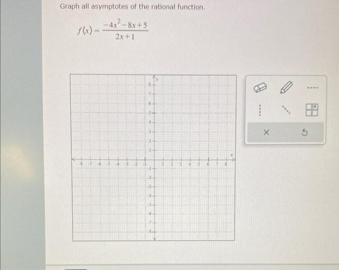 Solved Graph all asymptotes of the rational function. | Chegg.com