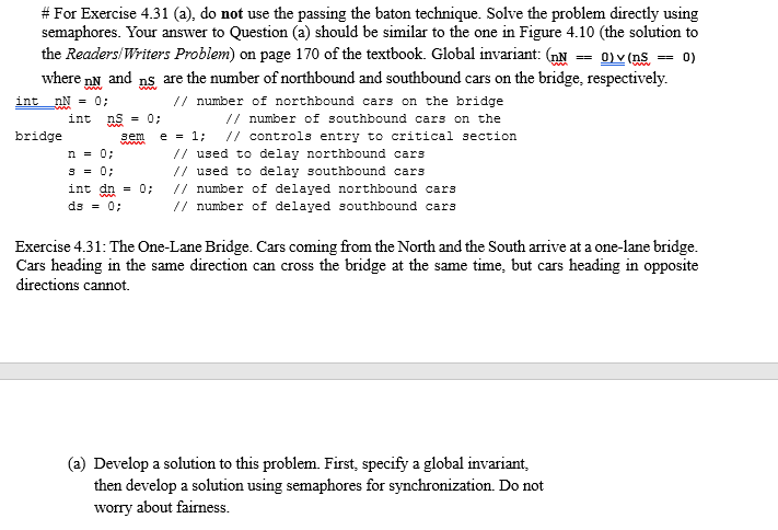 Solved \# For Exercise 4.31 (a), ﻿do not use the passing the | Chegg.com