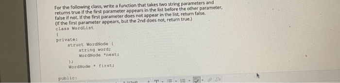 Solved For the following class, write a function that takes | Chegg.com