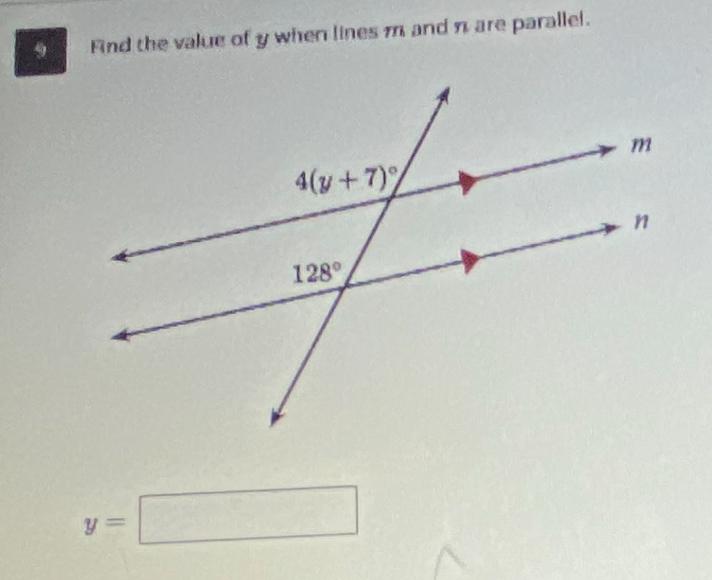Solved Find the value of y ﻿when lines m ﻿and n ﻿are | Chegg.com