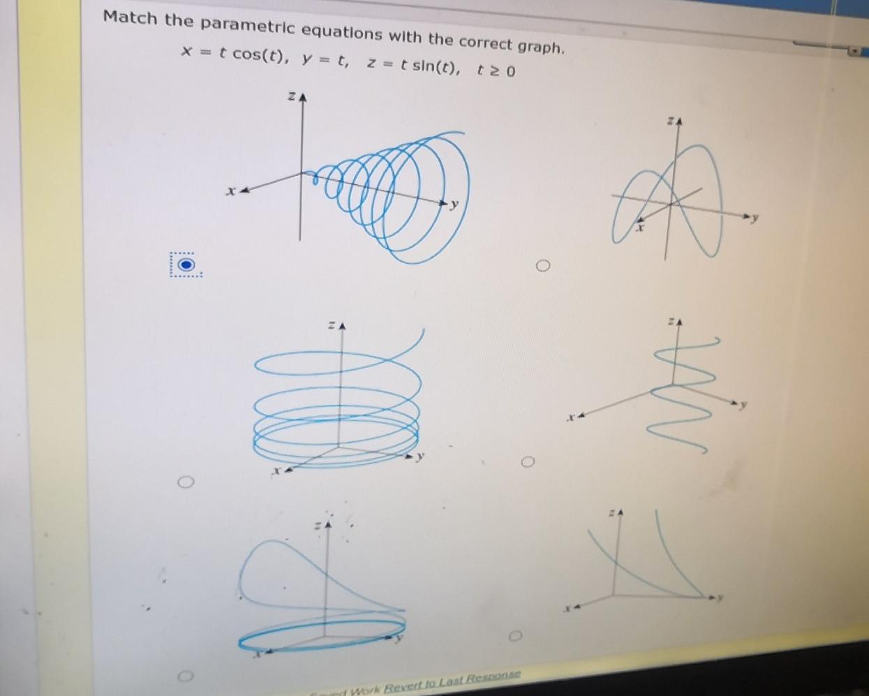 Solved Match the parametric equations with the correct | Chegg.com