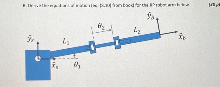 Solved B. Derive the equations of motion for the RP robot | Chegg.com