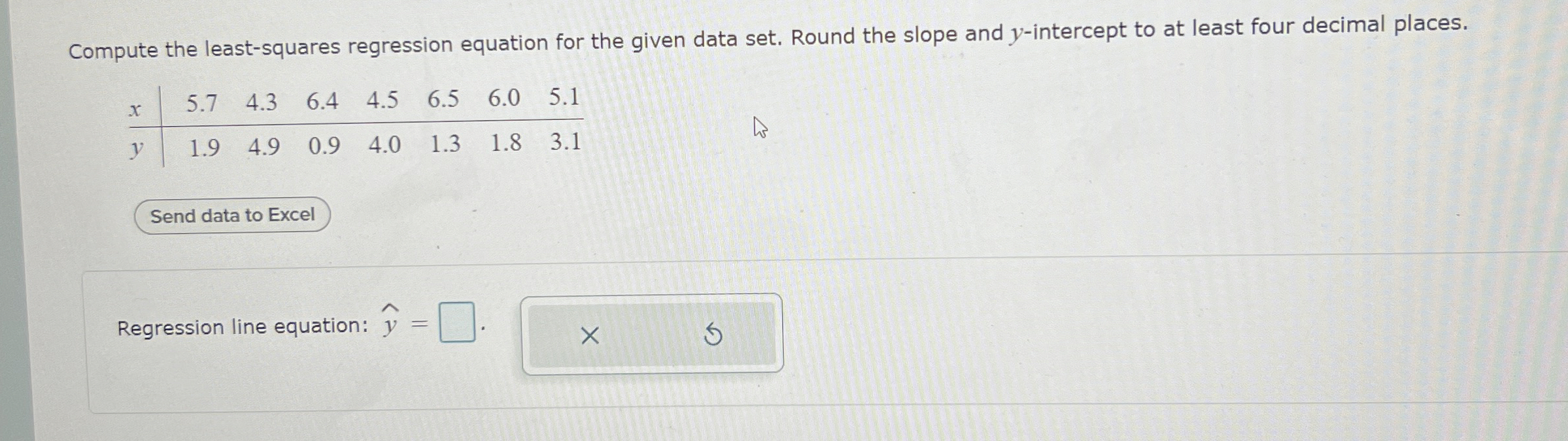 Solved Compute the least-squares regression equation for the | Chegg.com