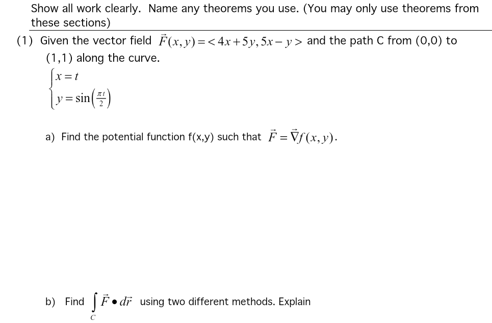 Solved Show all work clearly. Name any theorems you use. | Chegg.com