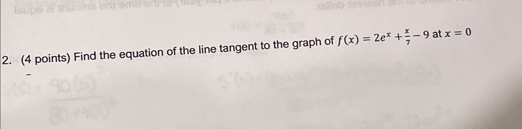 Solved (4 ﻿points) ﻿Find the equation of the line tangent to | Chegg.com