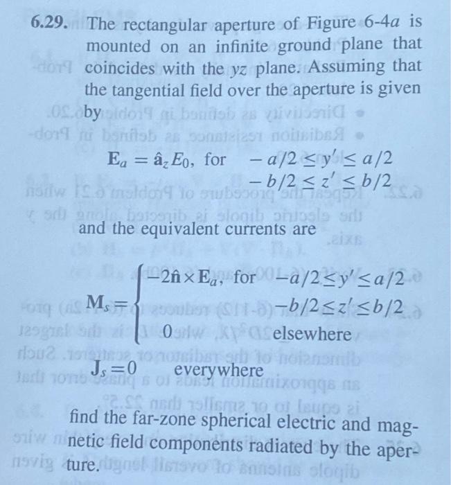 -dor 6.29. The rectangular aperture of Figure 6-4a is | Chegg.com