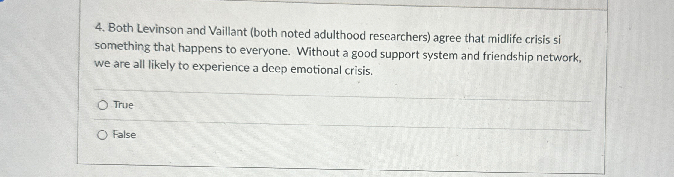 Solved Both Levinson and Vaillant (both noted adulthood | Chegg.com