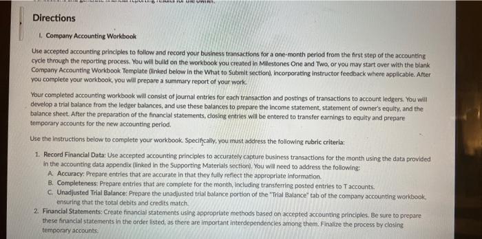 Directions 1. Compary Accounting Workbook Use | Chegg.com