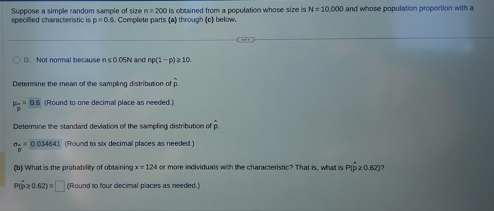 Solved Suppose a simple random sample of size n=200 is | Chegg.com