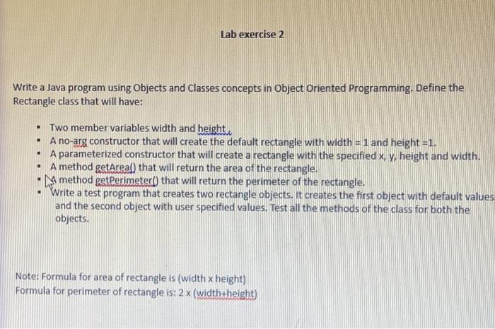 Solved Write a Java program using Objects and Classes | Chegg.com