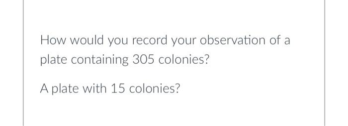 Solved How would you record your observation of a plate | Chegg.com