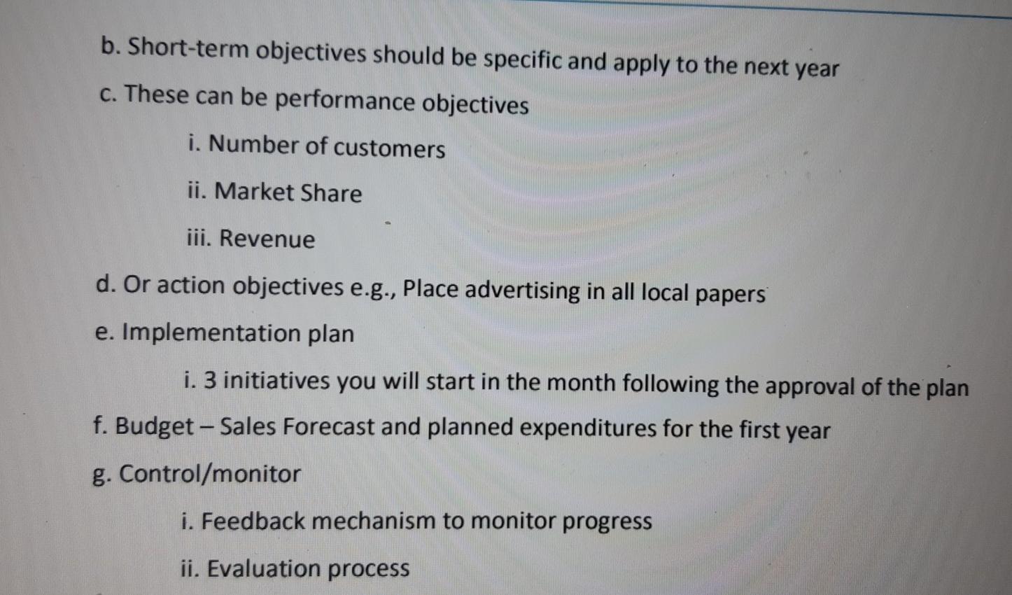 Solved APPENDIX Appendix A: Marketing Plan Outline This | Chegg.com