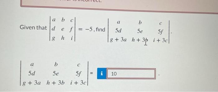 Solved a b Given that d = -5, find gh a b 5d 5e 5f g+ 3a h+ | Chegg.com