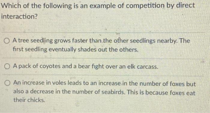 Solved Which of the following is an example of competition | Chegg.com