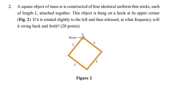 Solved A square object of mass m is constructed of four | Chegg.com