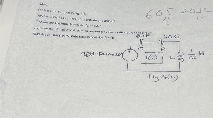 Solved For the circuit shown in Fig. 4(b). (i) What is Vs(t) | Chegg.com