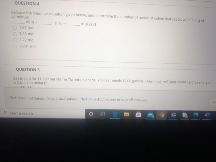 Solved QUESTION 4 Balance the chemical equation given below, | Chegg.com