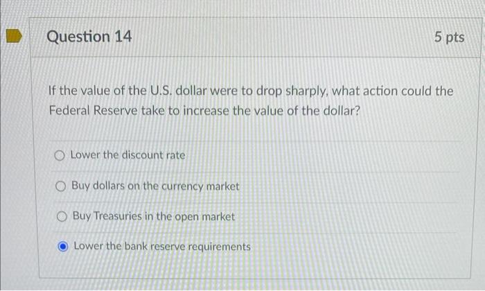 Solved If the value of the U.S. dollar were to drop sharply, | Chegg.com