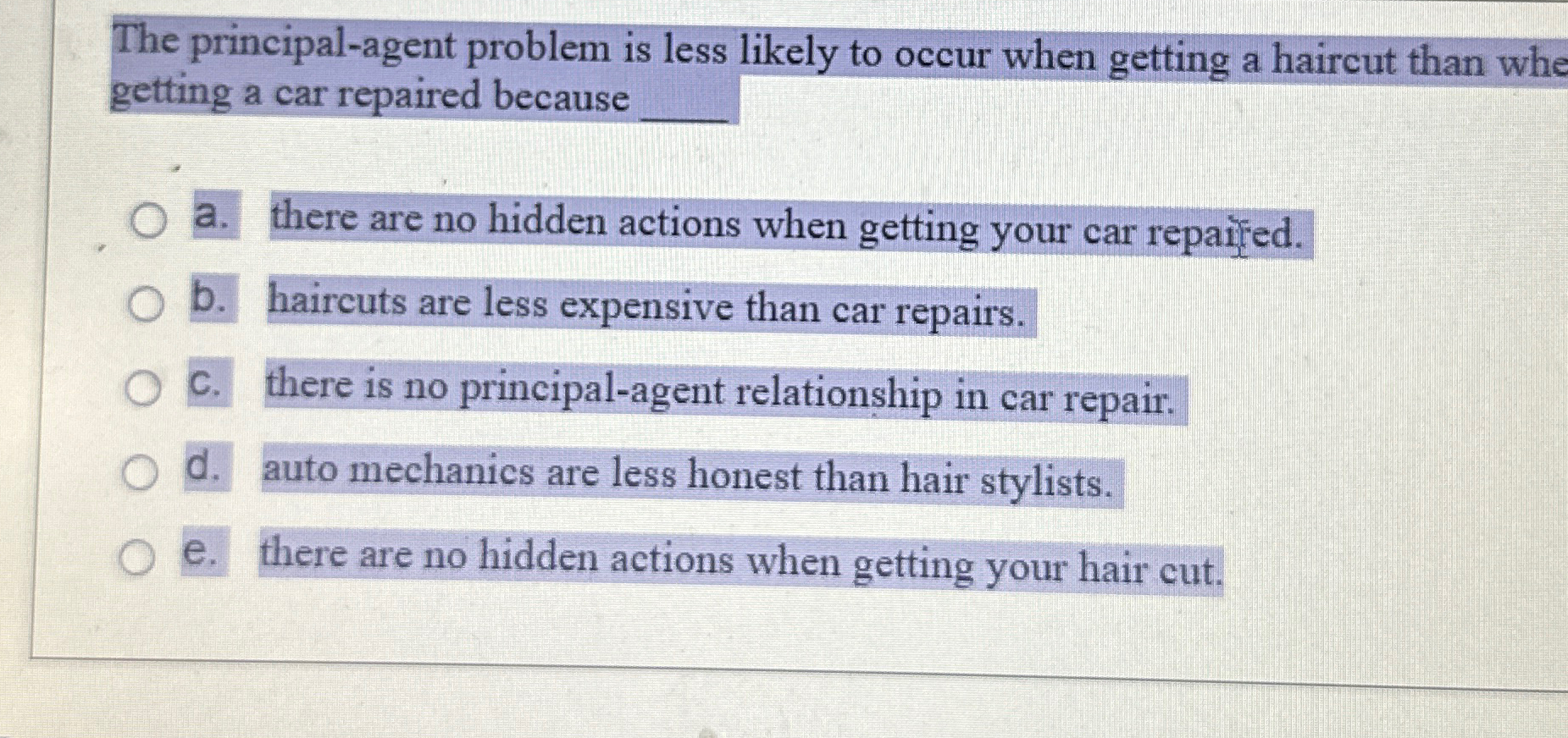 Solved The principal-agent problem is less likely to occur | Chegg.com